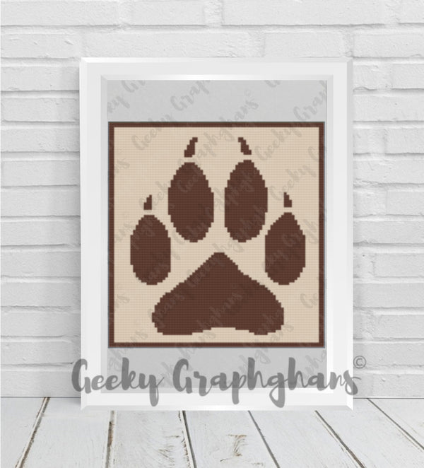 Paw Print Crochet Pillow Pattern – Geeky Graphghans