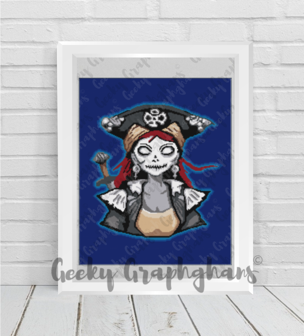 Pirate Zombie Girl Crochet Graphghan Pattern – Geeky Graphghans
