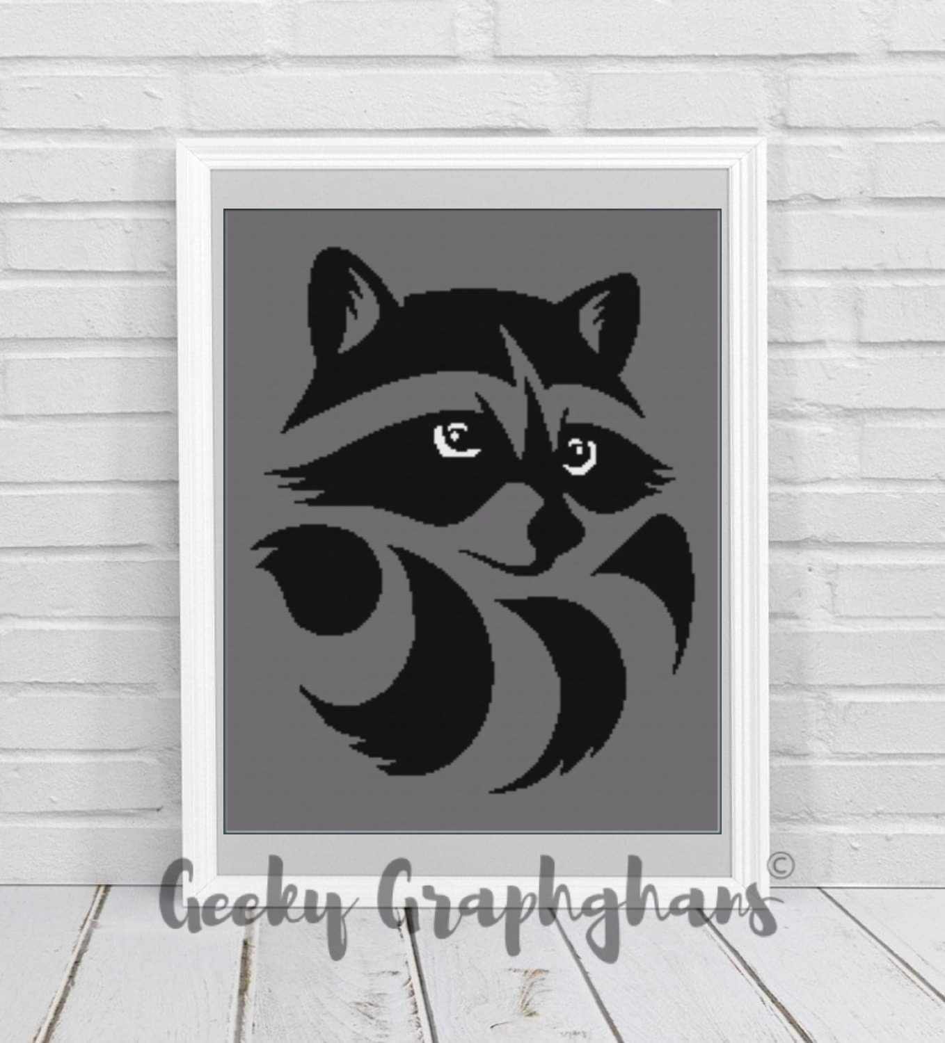 Raccoon Crochet Graphghan Pattern – Geeky Graphghans