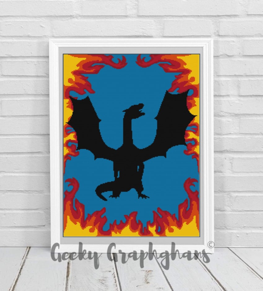 Dragon Fire Crochet Graphghan Pattern – Geeky Graphghans