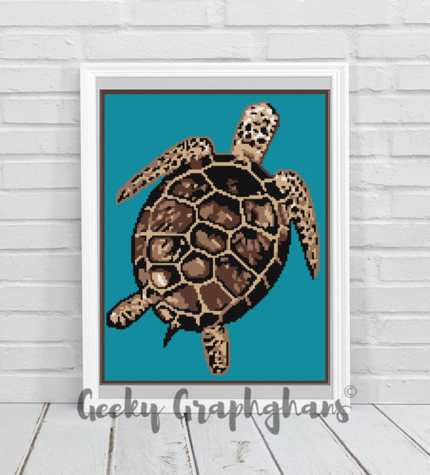 Sea Turtle Mini C2C Crochet Graphghan Pattern – Geeky Graphghans