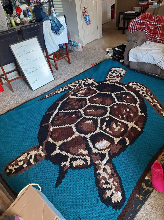 Sea Turtle Mini C2C Crochet Graphghan Pattern – Geeky Graphghans