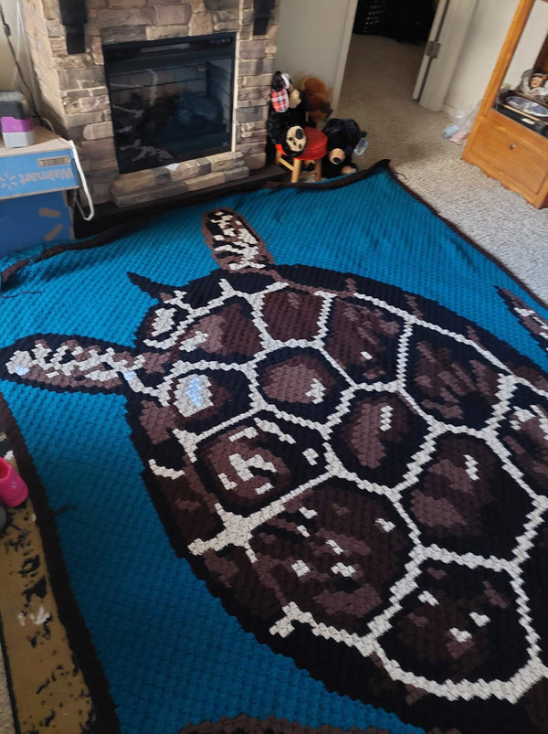 Sea Turtle Mini C2C Crochet Graphghan Pattern – Geeky Graphghans