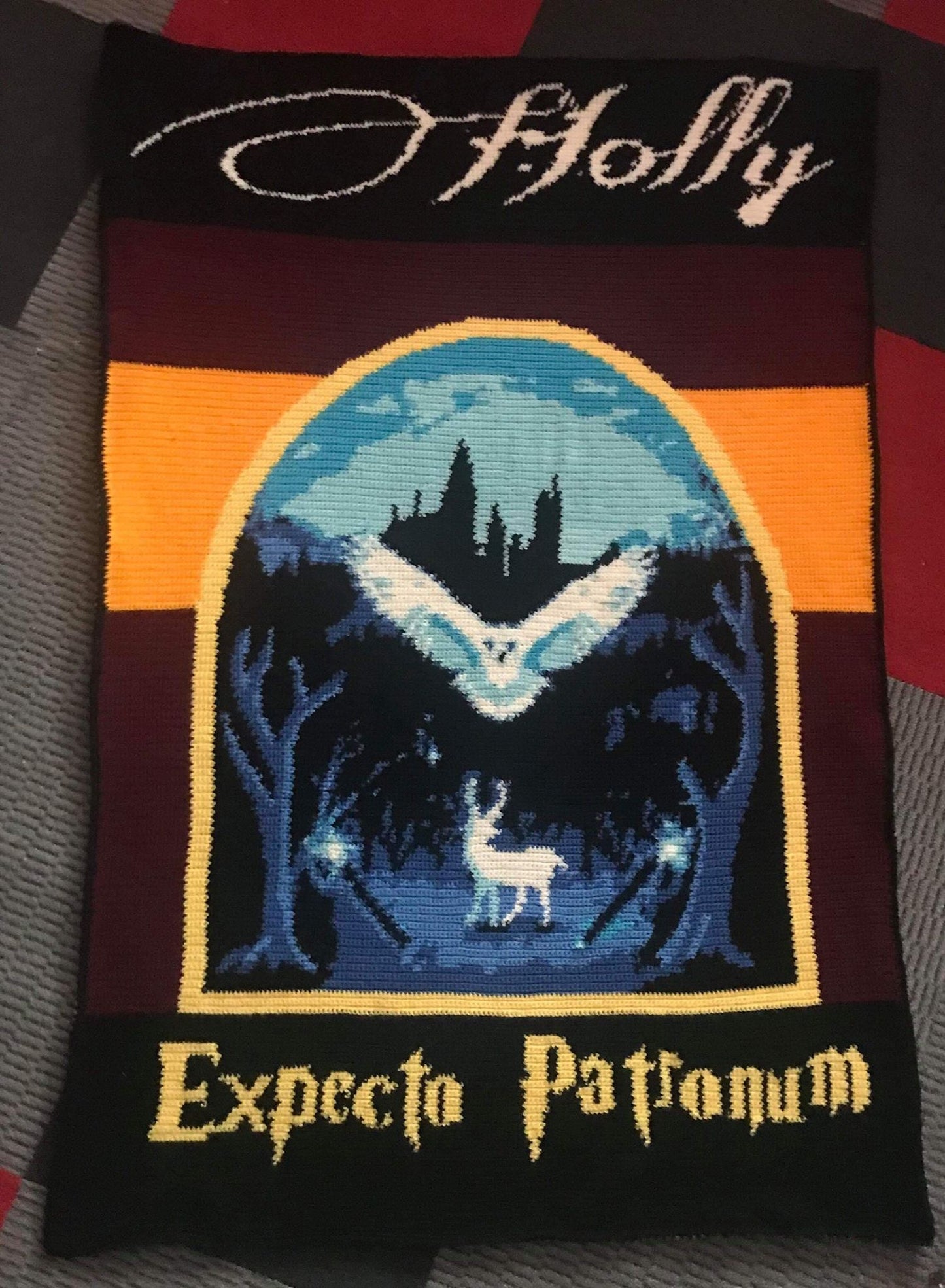 Cross Stitch An Owl and a Stag Gryffindor Inspired Pattern – Geeky ...