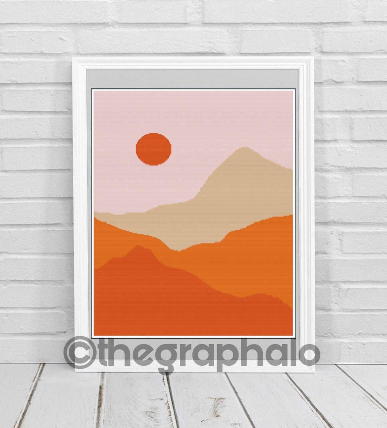 Burnt Orange Landscape Crochet Graphghan Pattern SC 180 x 240 – Geeky ...