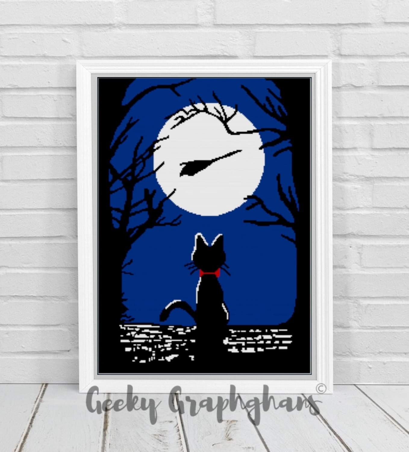 Hallo Moon Cat Crochet Graphghan Pattern – Geeky Graphghans