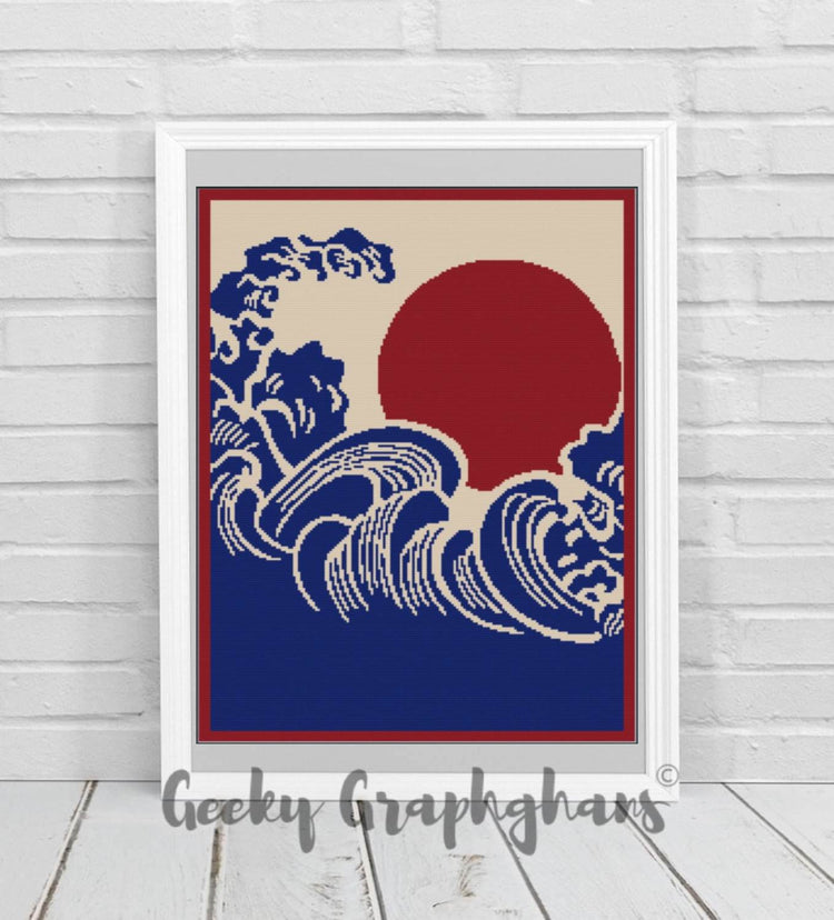 Japanese Seascape Crochet Graphghan Pattern – Geeky Graphghans