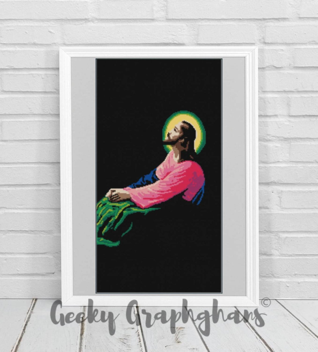 Jesus Christ Praying Crochet Graphghan Pattern Twin Size Version ...