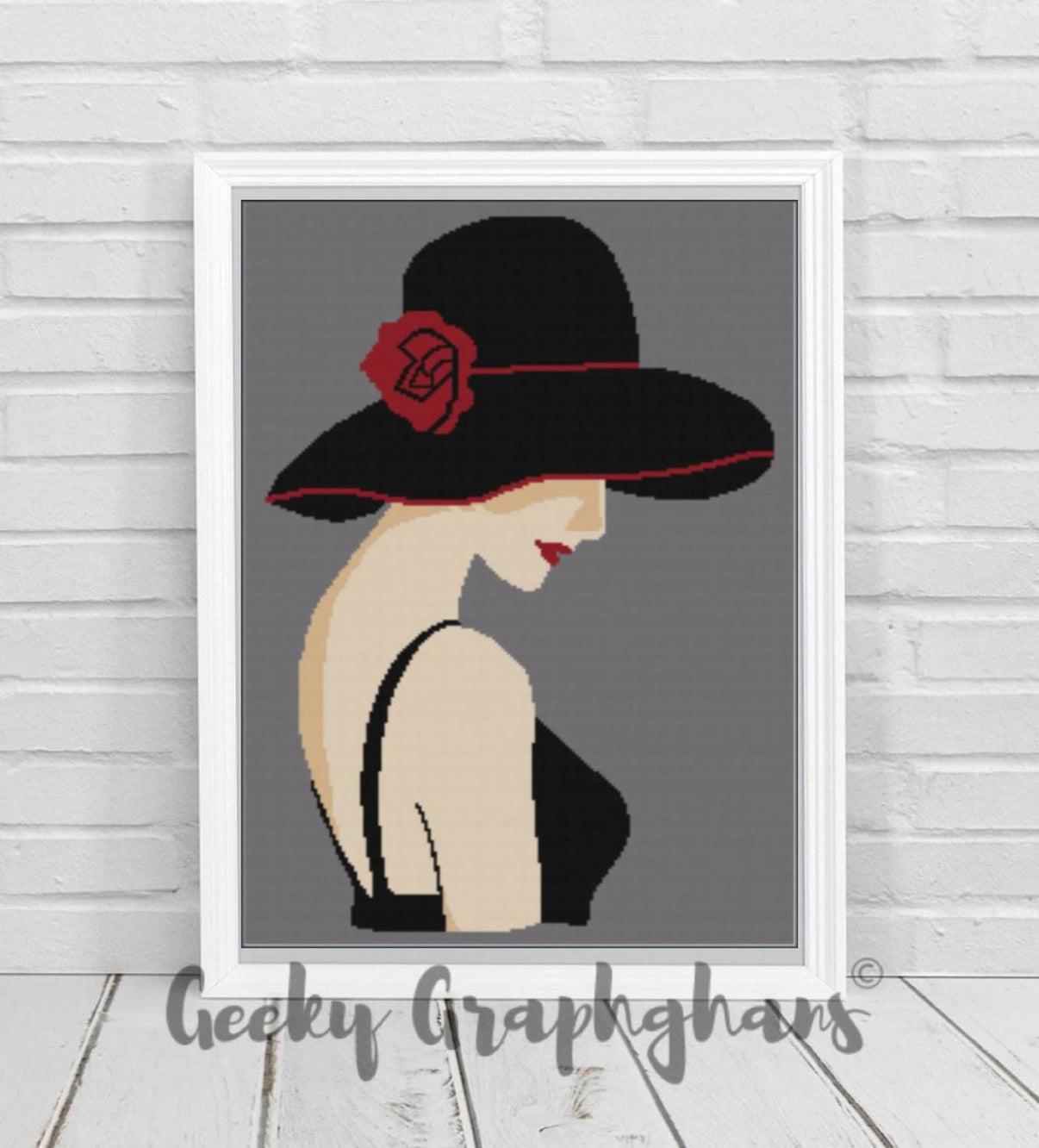 Red Rose Hat Lady Crochet Graphghan Pattern – Geeky Graphghans
