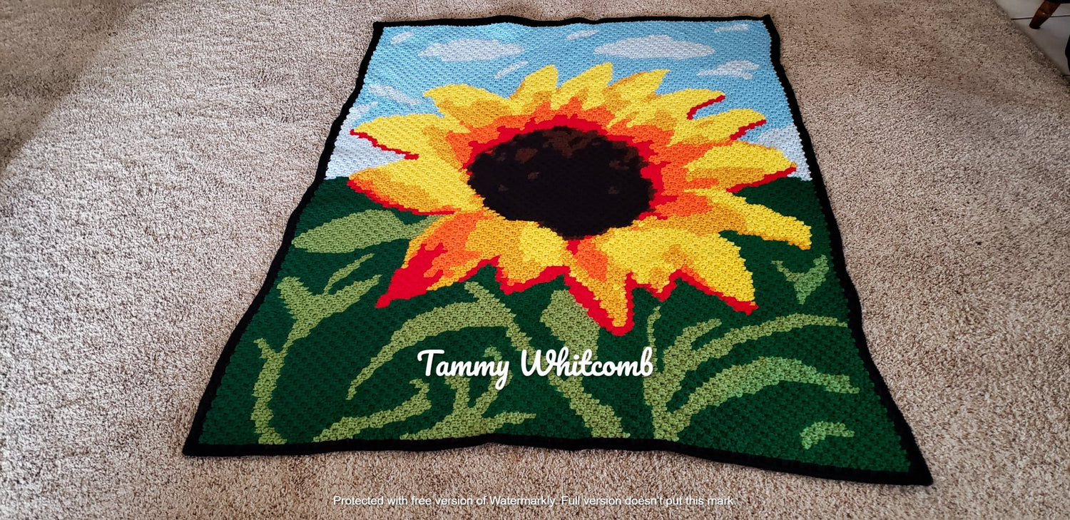 Mini C2C Sunflower Crochet Graphghan Pattern – Geeky Graphghans