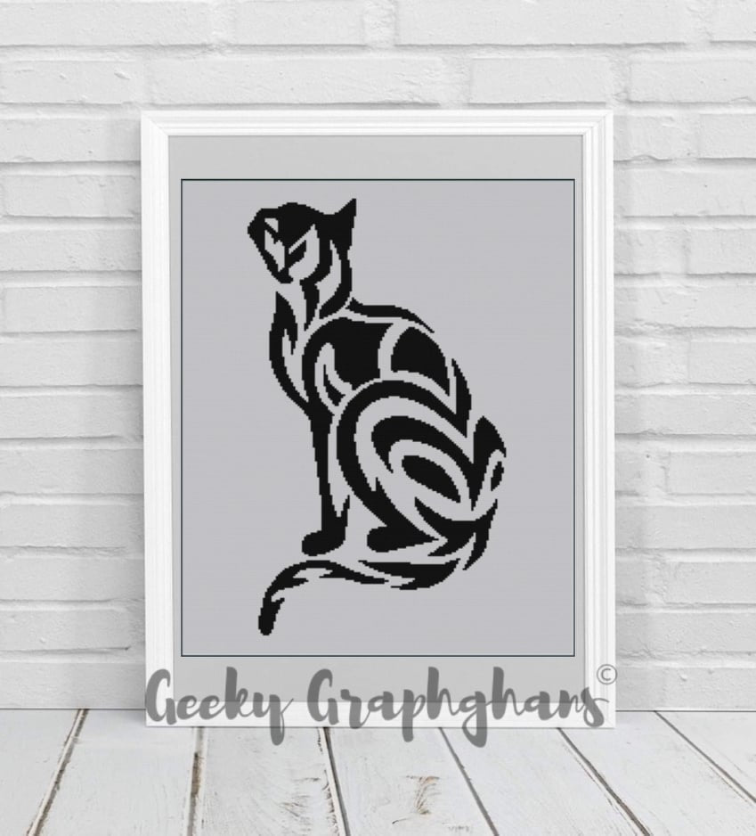 Tribal Cat Crochet Graphghan Pattern – Geeky Graphghans