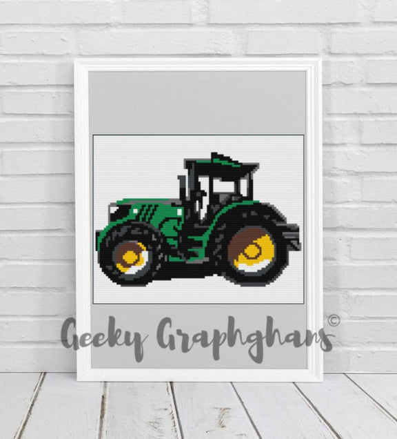 Mini C2c Tractor Crochet Graphghan Pattern Geeky Graphghans